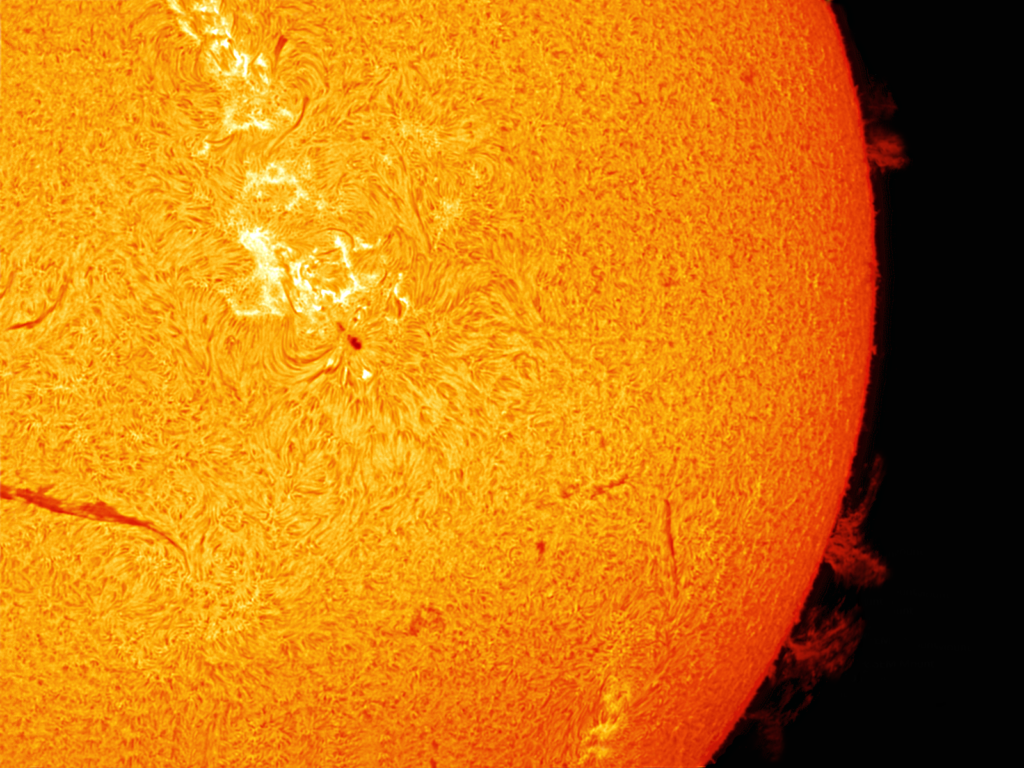 Sun Lower Limb Ha - Blue Ridge Observatory Astrophotography